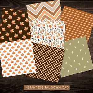 20 Fall Digital Paper Pack, Seamless Patterns, Fall Aesthetic, Cute ...