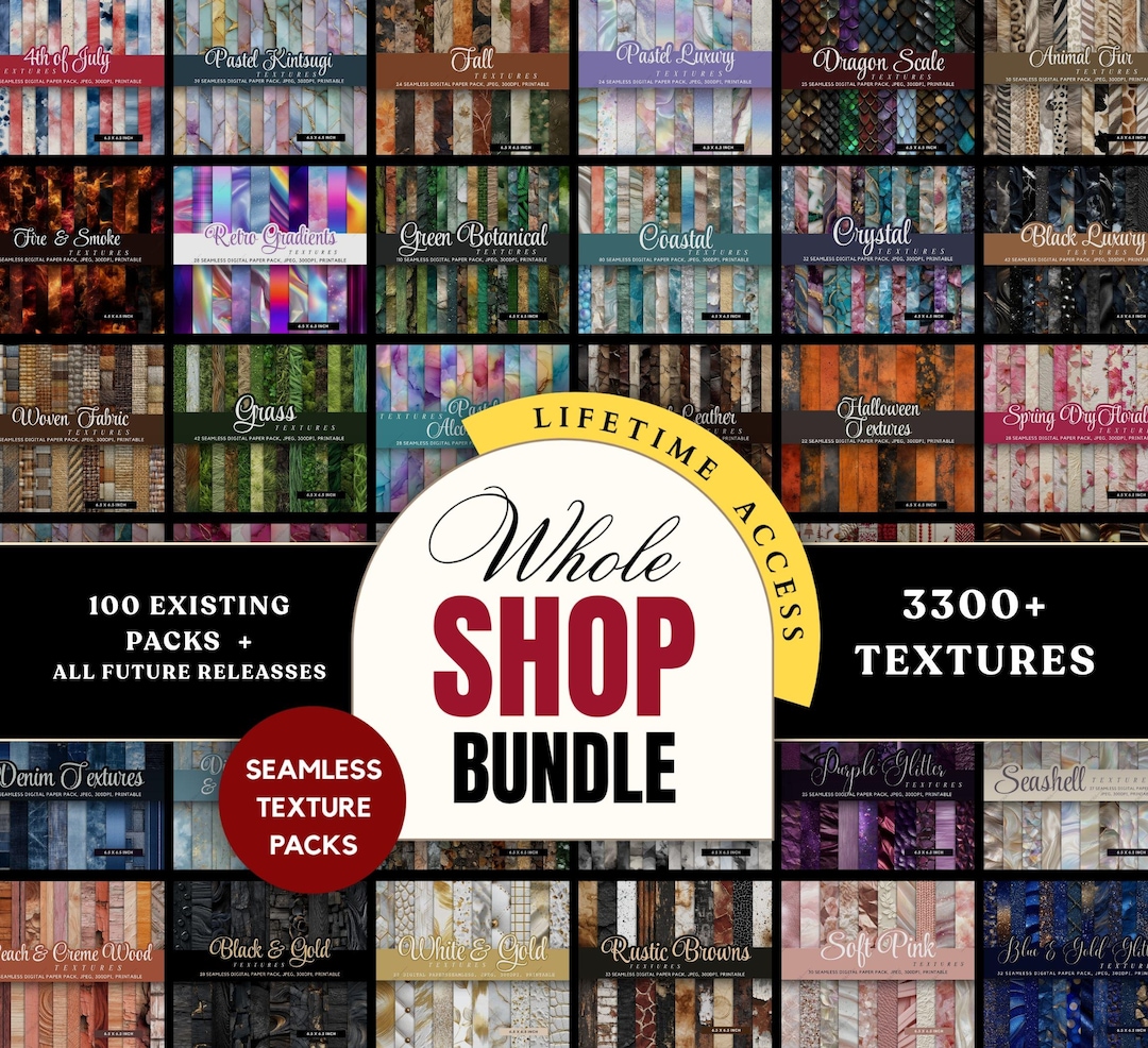 Buy 3300+ Seamless Texture Bundle, Digital Paper Pack, Commercial Use ...