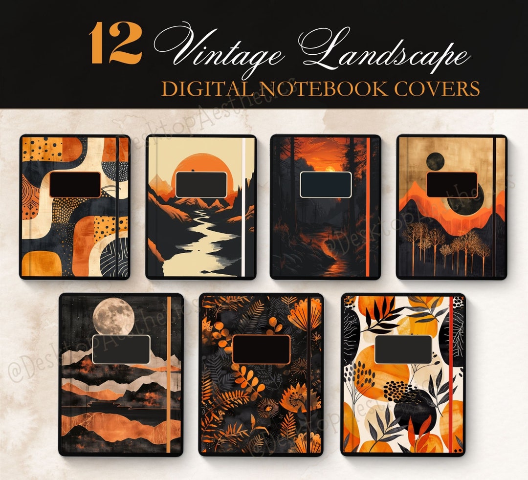 12 Vintage Boho Goodnotes Covers, Digital Notebook Covers, Boho ...