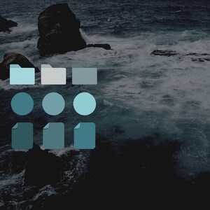 36 BLUE Desktop Folder Icons With Free Wallpaper Organizer for MacBook ...