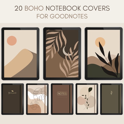 Digital Notebook Covers Minimal Boho Style for Goodnotes | Etsy