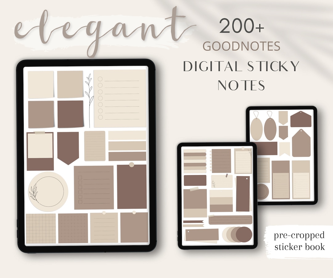 200+ Goodnotes Sticky Notes, Elegant Digital Widgets for Notebook ...
