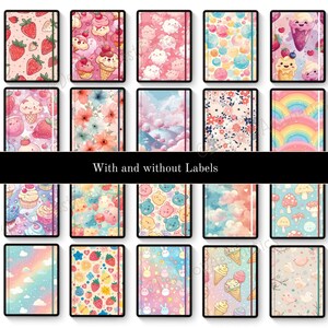 Buy 60 Kawaii Goodnotes Covers, Digital Notebook Covers, Cute Aesthetic ...
