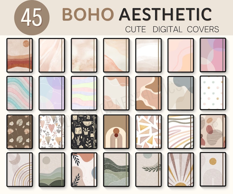 175 Boho Notebook Cover BUNDLE Goodnotes Digital Covers - Etsy