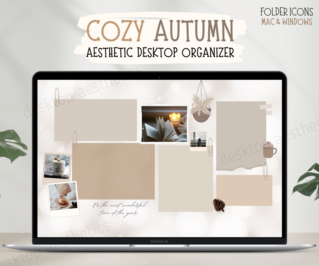 Cozy Autumn Desktop Organizer | Fall Aesthetic | 38 Fall Folder Icons ...
