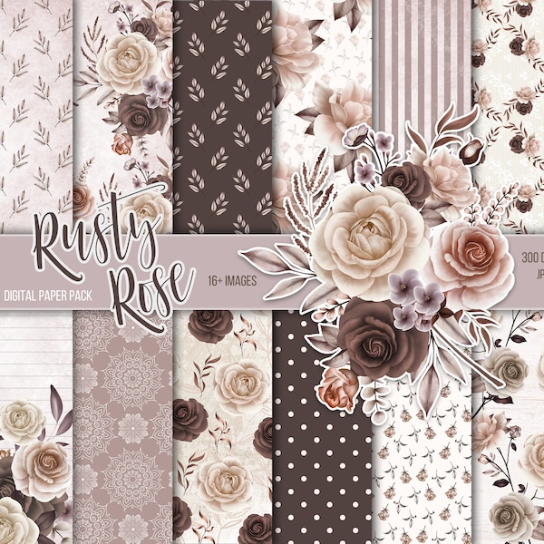 Roses Digital Paper - Etsy