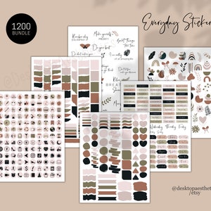 1200 Boho Chic Digital Stickers Bundle for Goodnotes, PNG Stickers, Pre ...