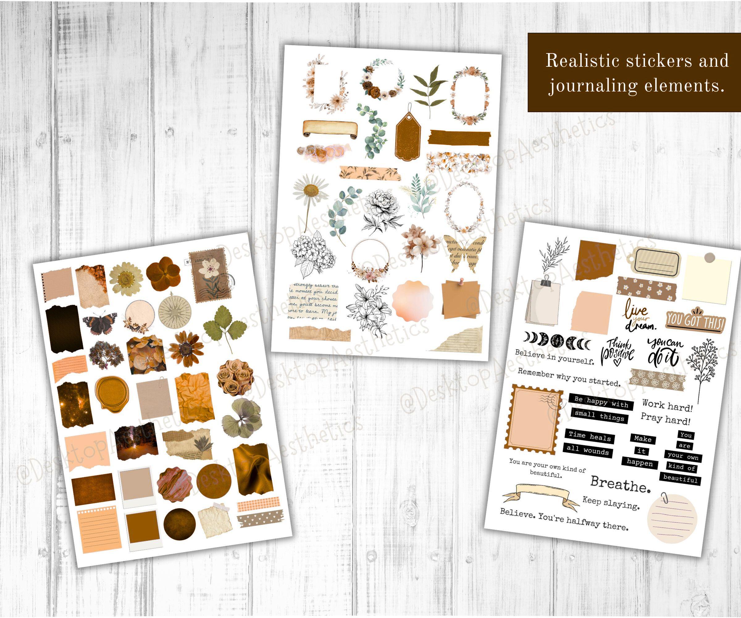 Rustic Vintage Digital Journal Stickers | Pre-cropped Goodnotes, PNG ...