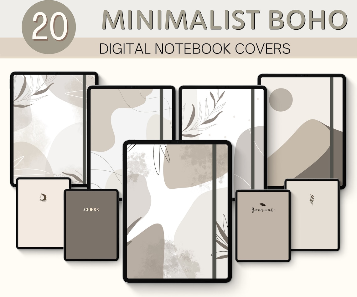 20 Minimalist Boho Digital Notebook Covers | Goodnotes Digital Covers ...