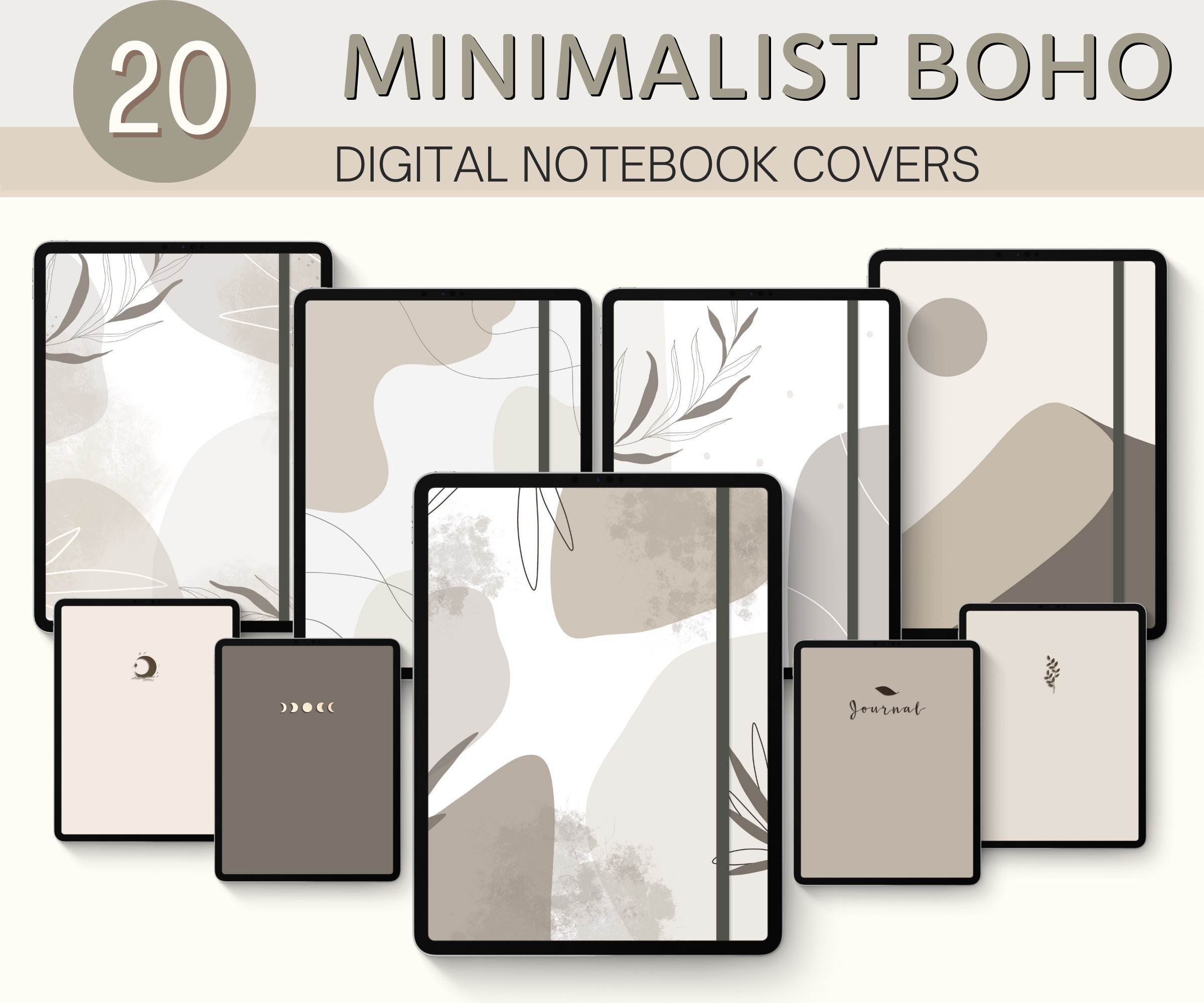20 Minimalist Boho Digital Notebook Covers Goodnotes Digital - Etsy
