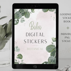 Boho Botanical Digital Stickers, Pre-cropped Goodnotes Stickers | 53 ...