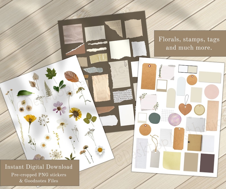 180 Digital Journal Stickers, Pre-cropped Goodnotes Stickers, Vintage ...