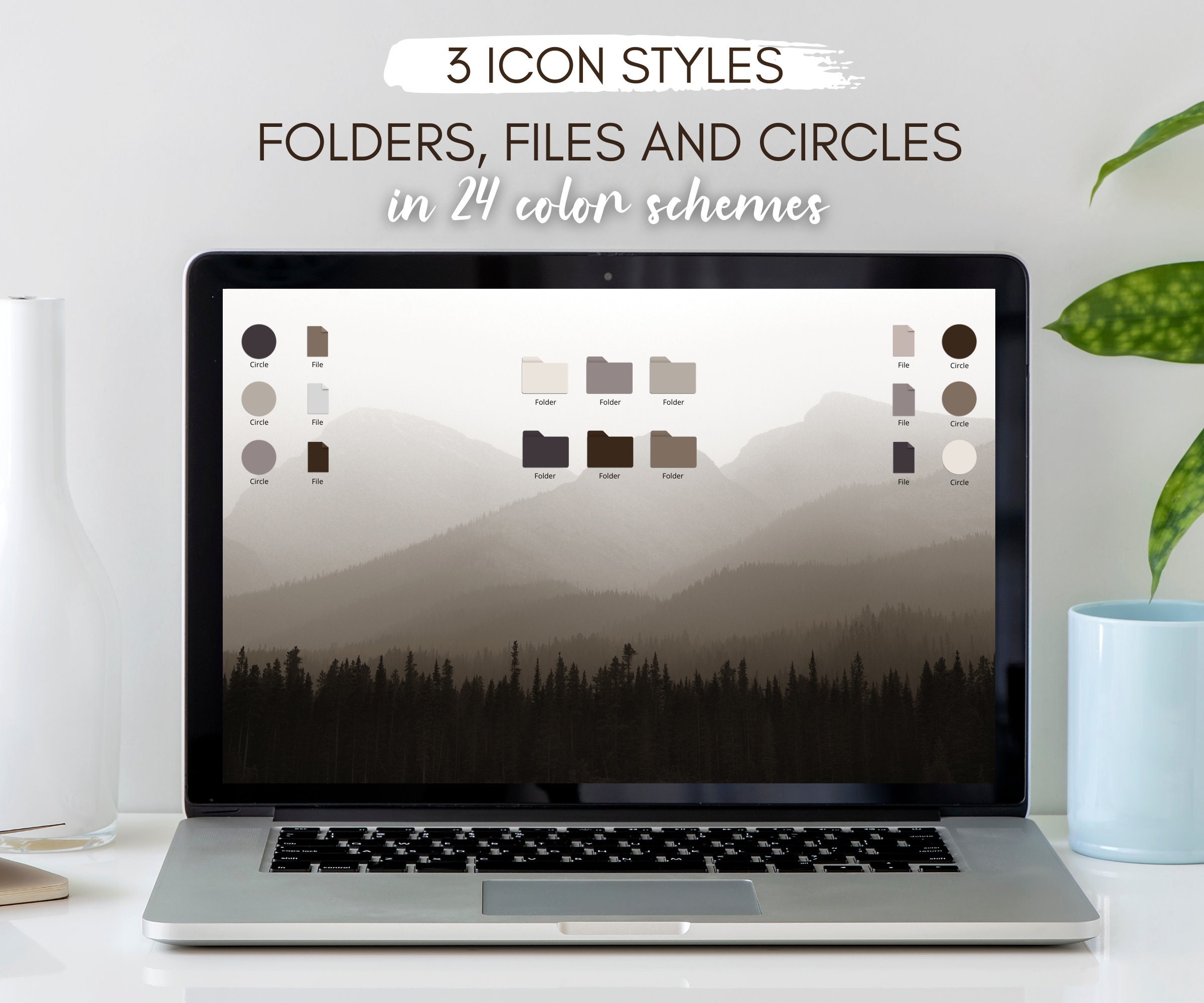 900 BUNDLE Desktop Icons in 24 Color Schemes for MAC & - Etsy
