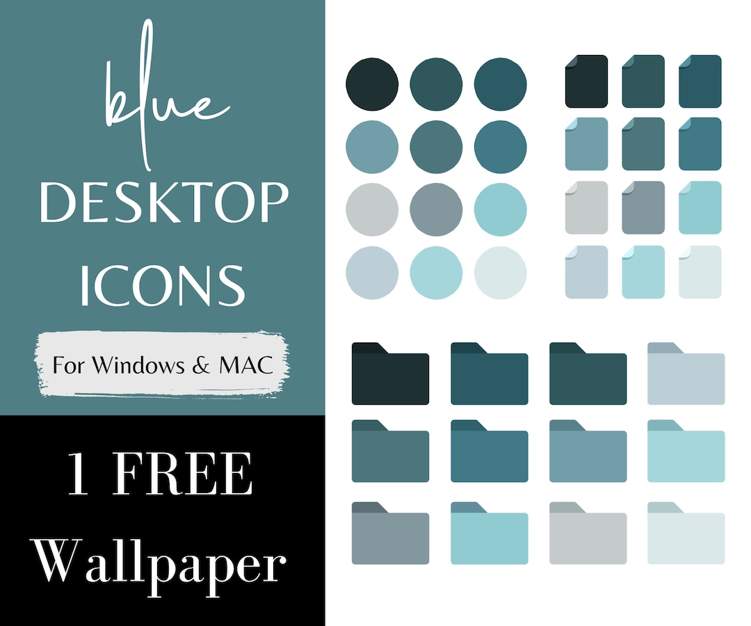 36 Blaue Desktop Ordner Icons mit Free Wallpaper Organizer für MacBook ...