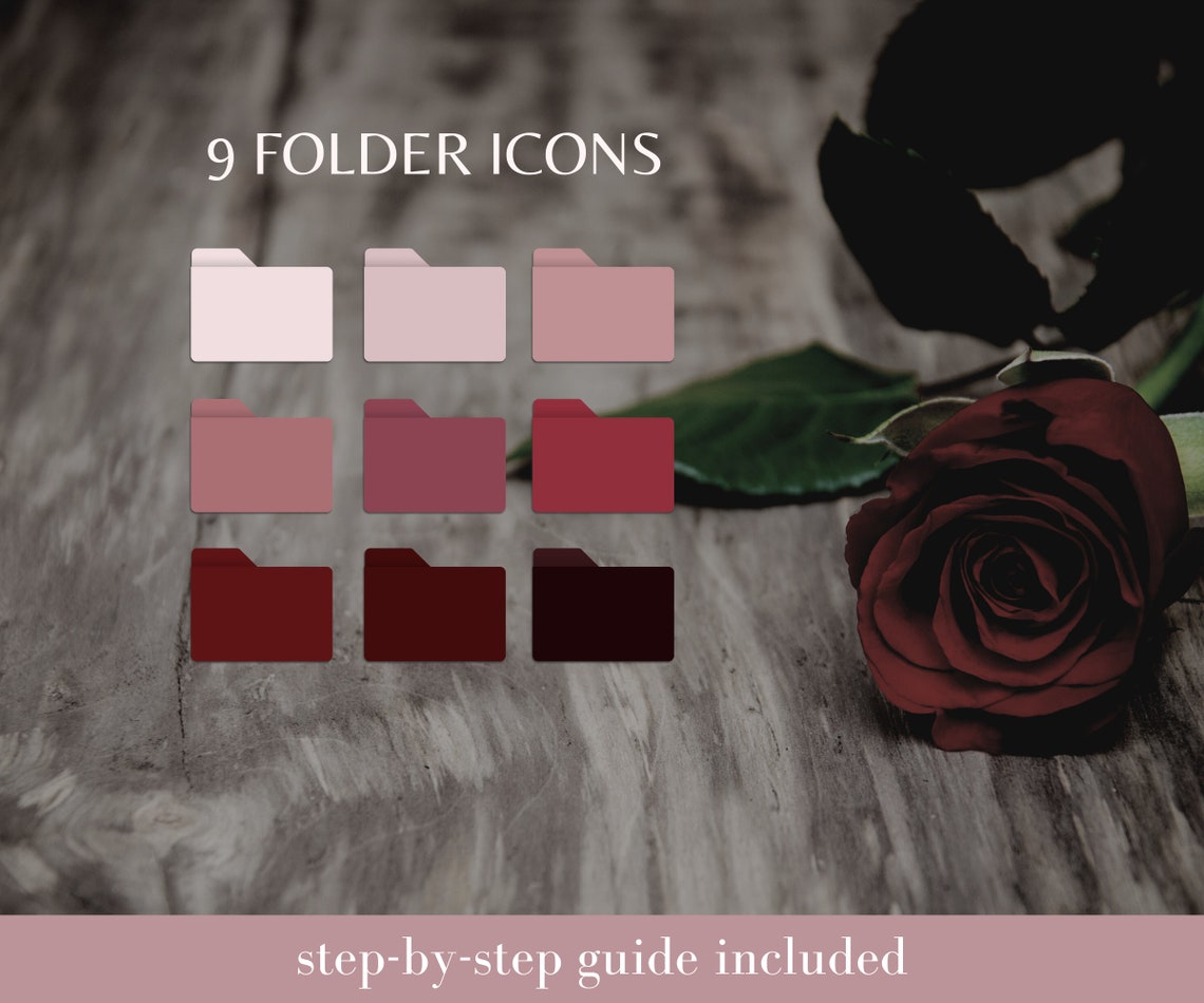 27 Wine Red Desktop Icons for MACBOOK and WINDOWS Circle | Etsy