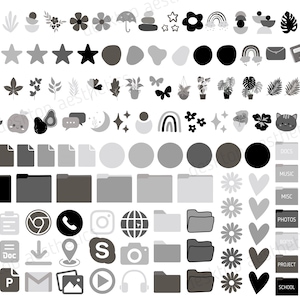 180+ Black N Grey Folder Icons for MAC and WINDOWS Computers, Cute ...