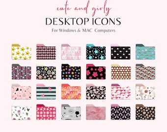 25 Cute Desktop Folder Icons for MAC and WINDOWS Desktop | Etsy