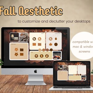 Fall Desktop Organizer for Mac, Windows PC Fall Aesthetic Desktop ...