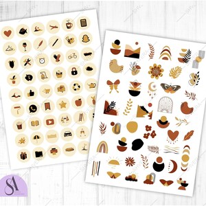 650 Boho Vibe Digital Stickers Bundle for Goodnotes, PNG Stickers, Pre ...