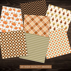 Buy 20 Fall Digital Paper Pack, Seamless Patterns, Fall Aesthetic, Cute ...