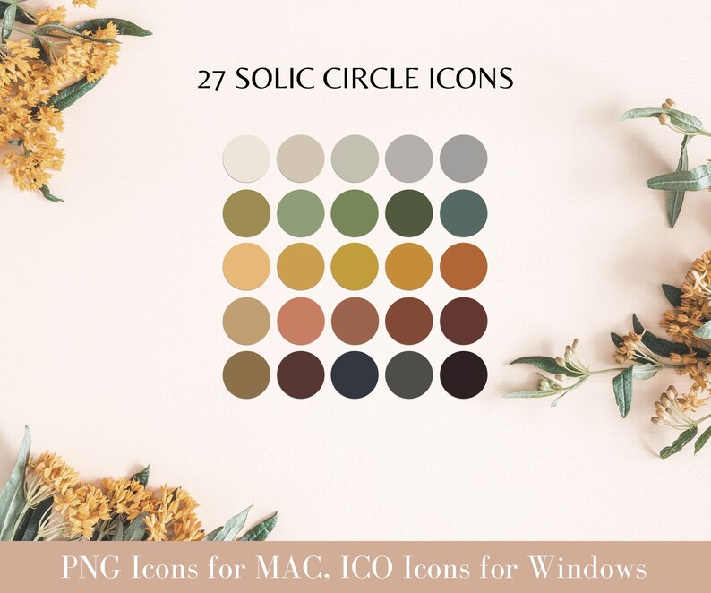81 Fall Desktop Icons for MACBOOK and WINDOWS Autumn Circle - Etsy