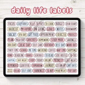 Daily Life Cute PNG Digital Stickers Bundle, Planner, Journal | Cute ...