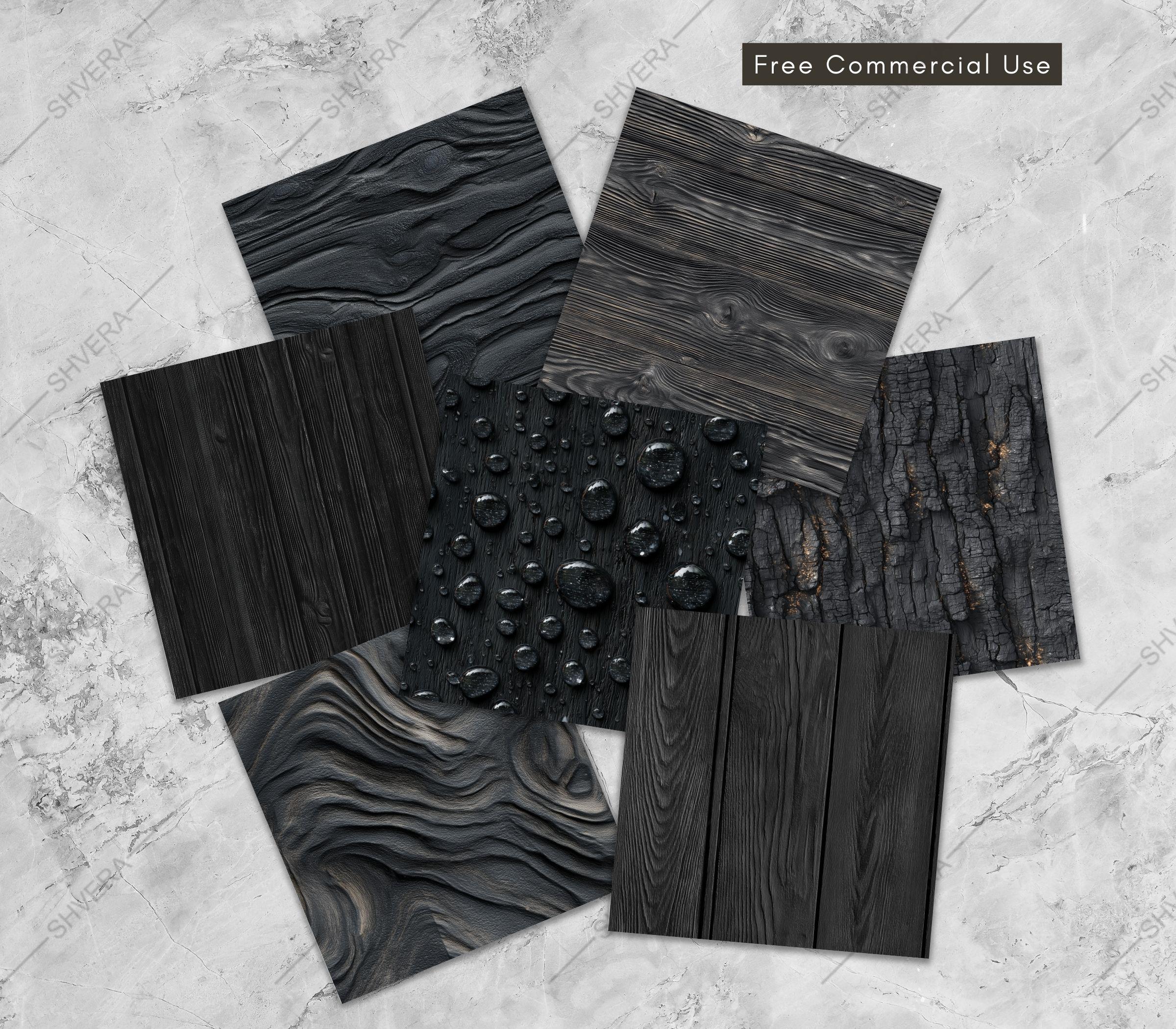 28 Seamless Black and Gold Textures Pack, Charred Wood Digital Paper ...