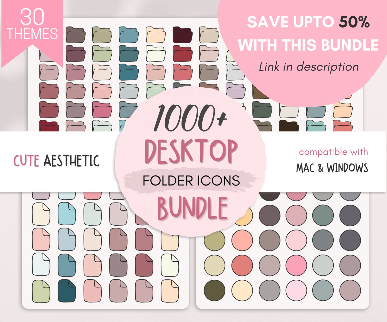 25 Cute Desktop Folder Icons for MAC and WINDOWS Desktop - Etsy