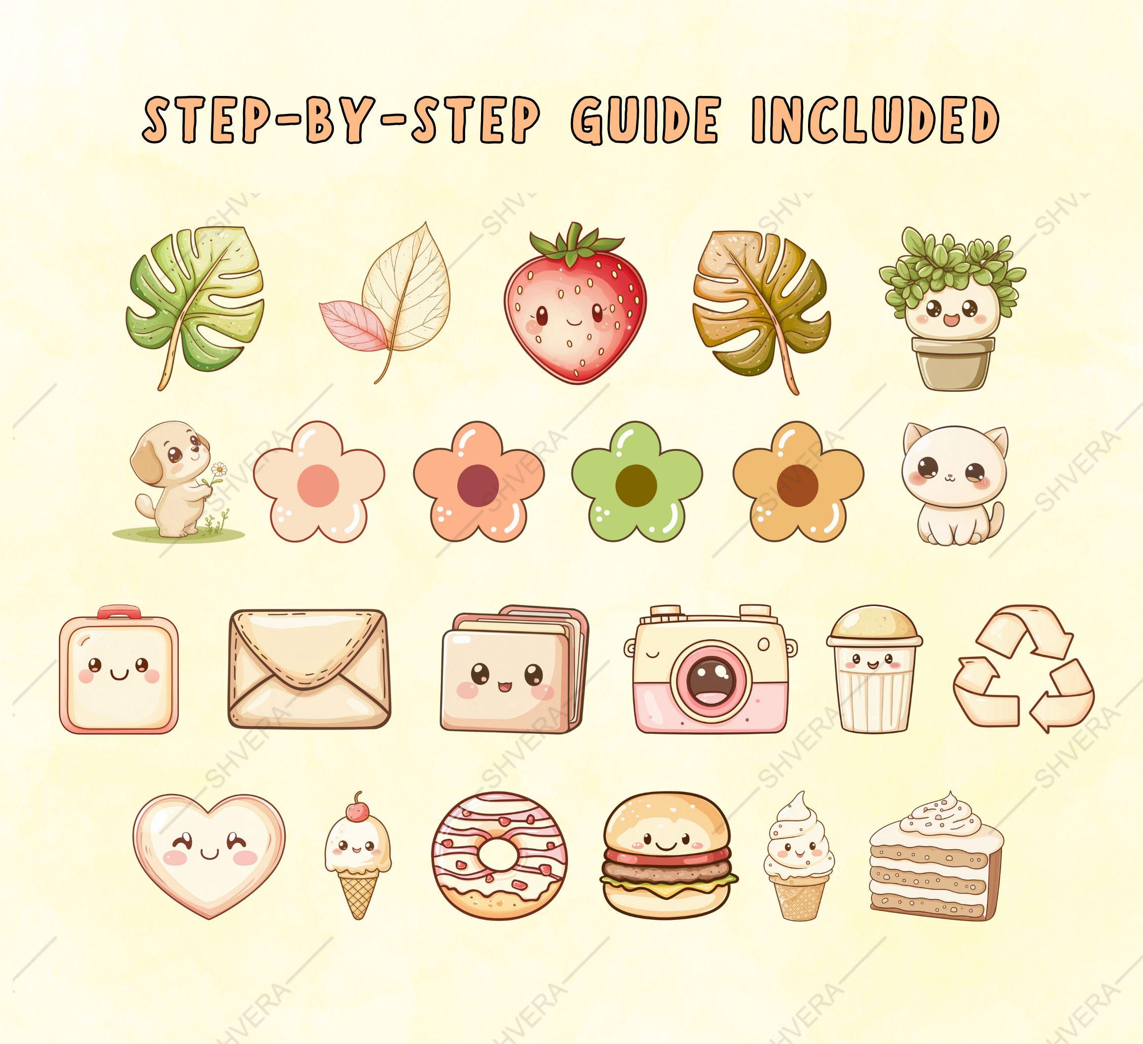 30 Kawaii Neutral Folder Icons for MAC and WINDOWS Desktop ...