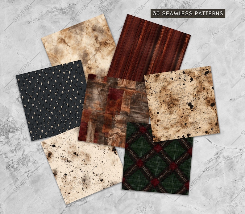 30 Seamless Dark Academia Digital Paper Bundle, Vintage Junk Journal ...