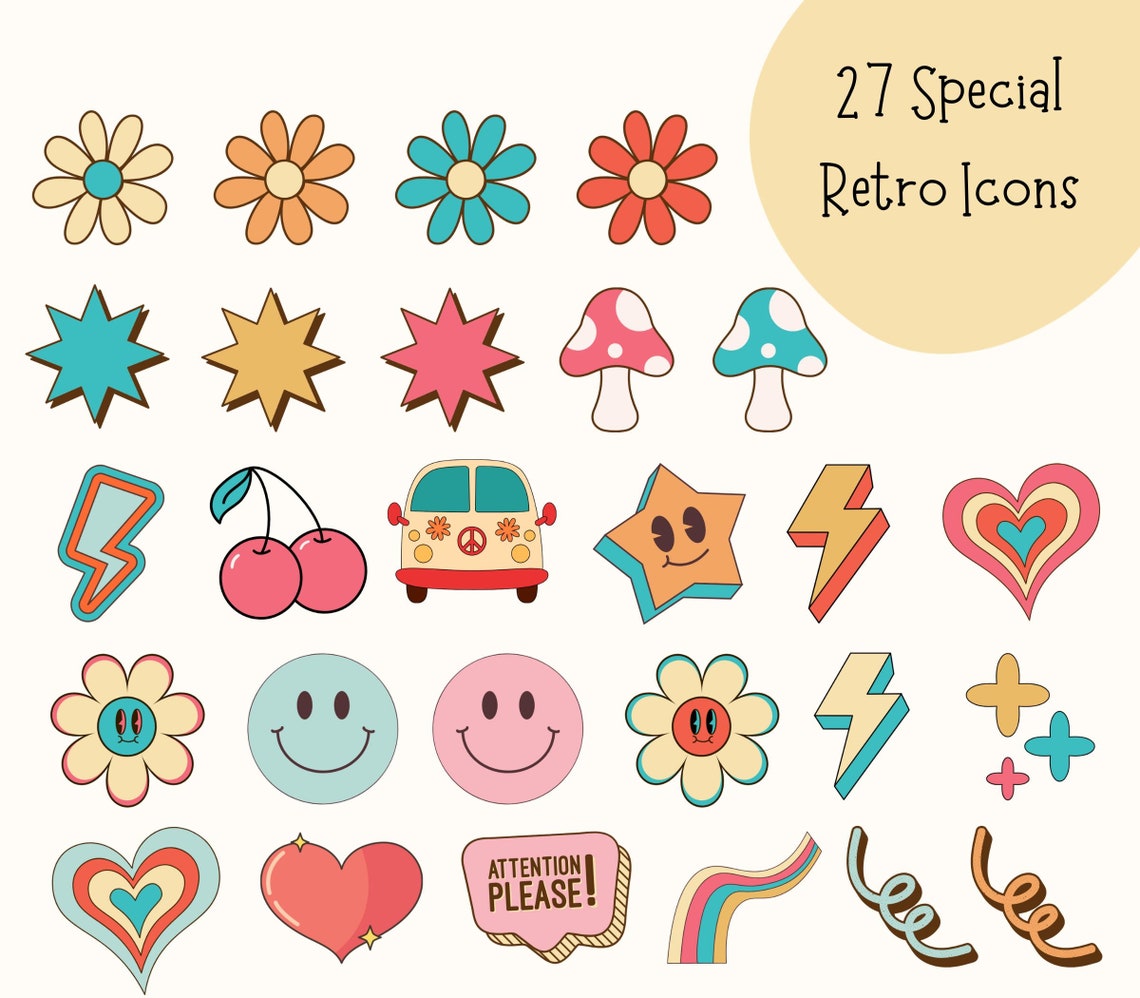 70 Cute Retro Folder Icons for MAC and WINDOWS Desktop Customization ...