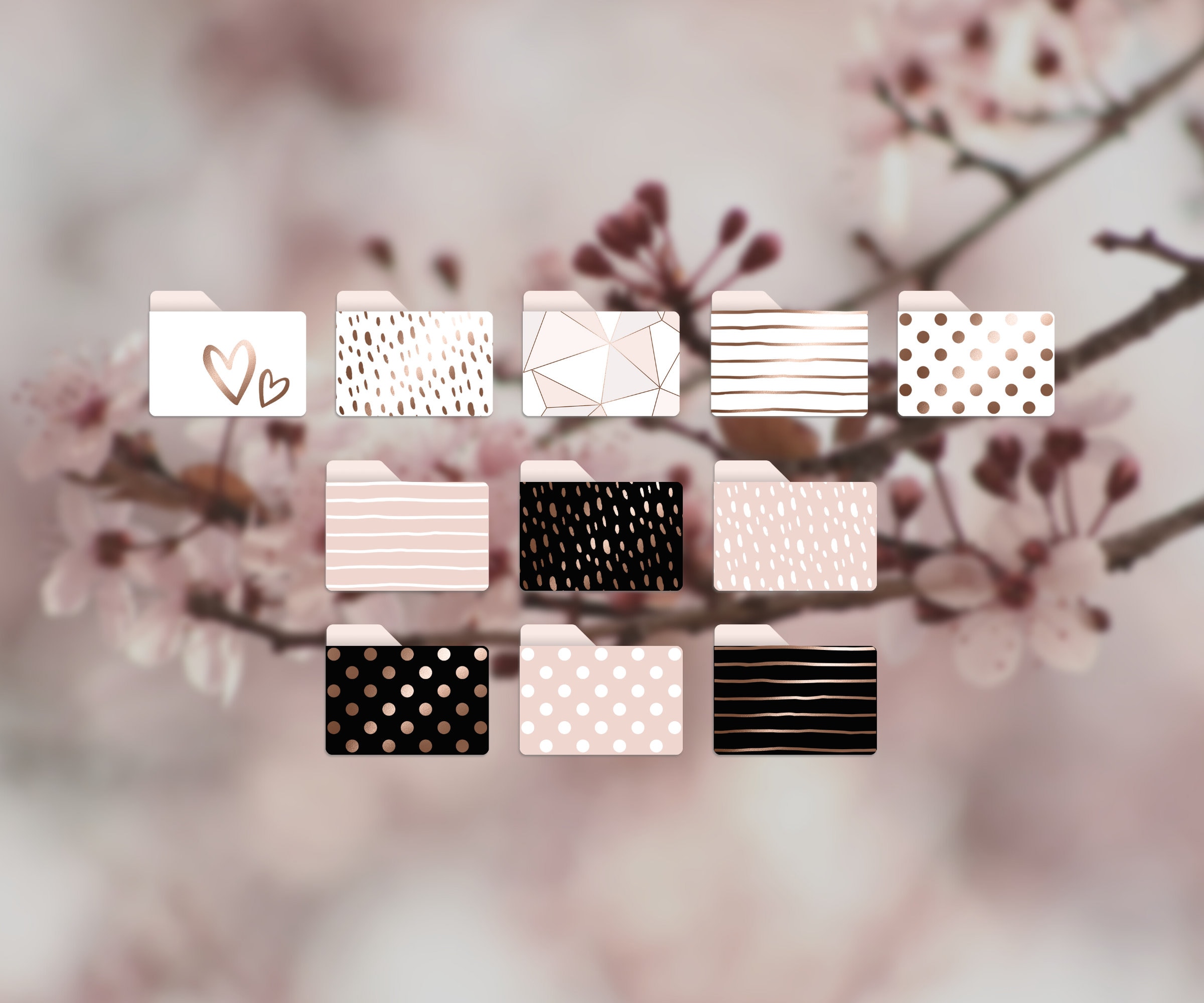 20 Chic Folder Icons for MAC and WINDOWS Computers Rose Gold - Etsy