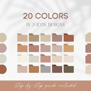 60 BOHO Desktop Folder Icons With 2 Free Wallpaper Organizers for MAC ...