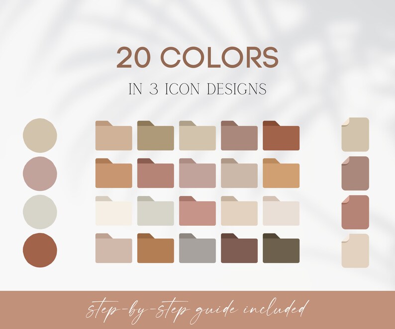 60 BOHO Desktop Folder Icons With 2 Free Wallpaper Organizers | Etsy