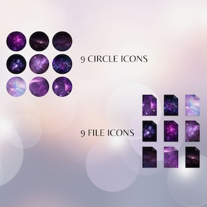 27 Purple Galaxy Desktop Icons for MacBook and WINDOWS, Circle, Folder ...