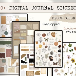 Buy 180 Digital Journal Stickers | Pre-cropped Goodnotes Stickers ...