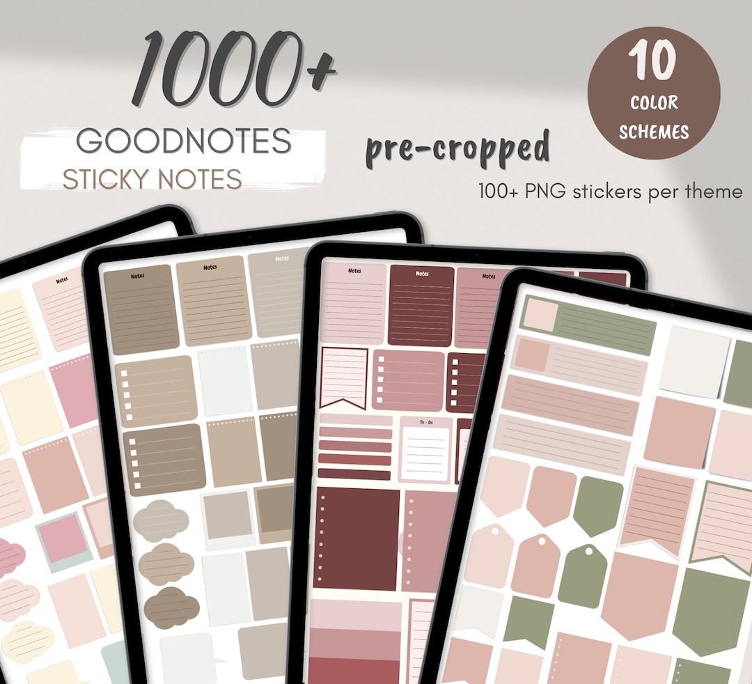 1000+ Goodnotes Sticky Notes, PNG Digital Stickers Bundle, Planner ...