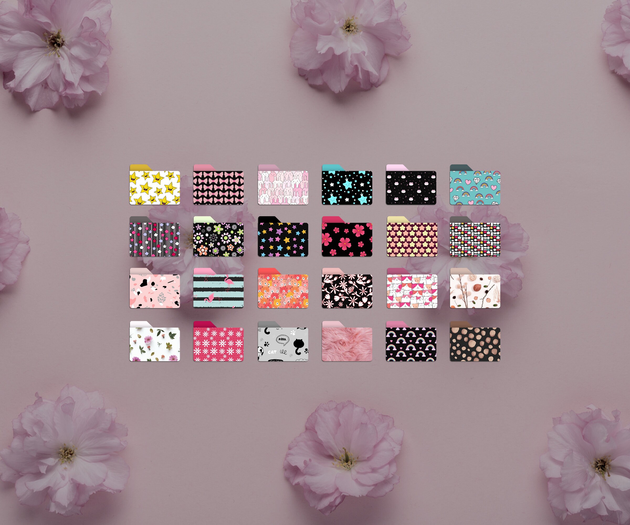 25 CUTE and Girly Folder Icons for MAC and WINDOWS Computers | Cute ...