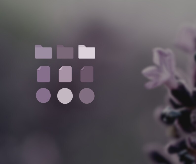 45 Desktop Purple Icons With Free Wallpaper Organizer for - Etsy India