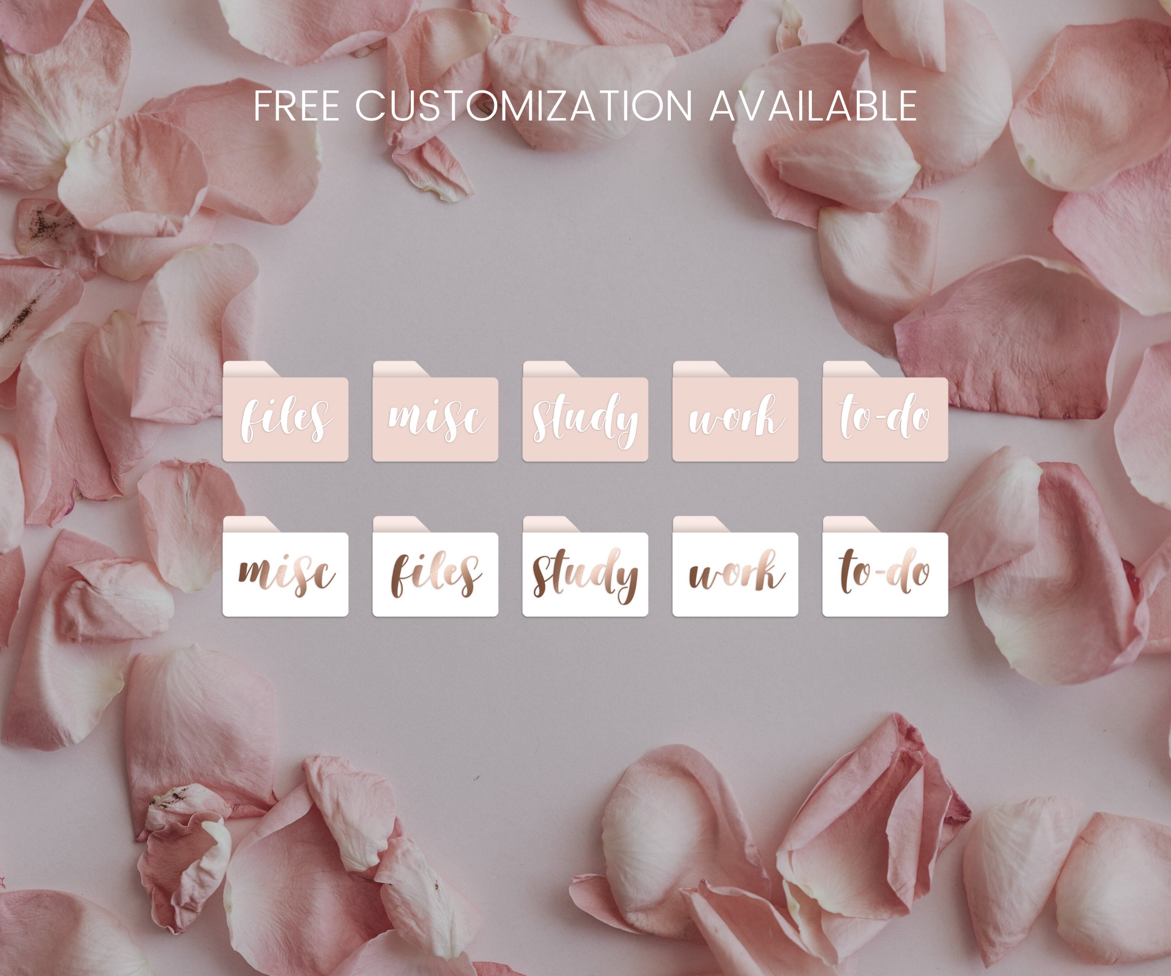20 Chic Folder Icons for MAC and WINDOWS Computers Rose Gold - Etsy