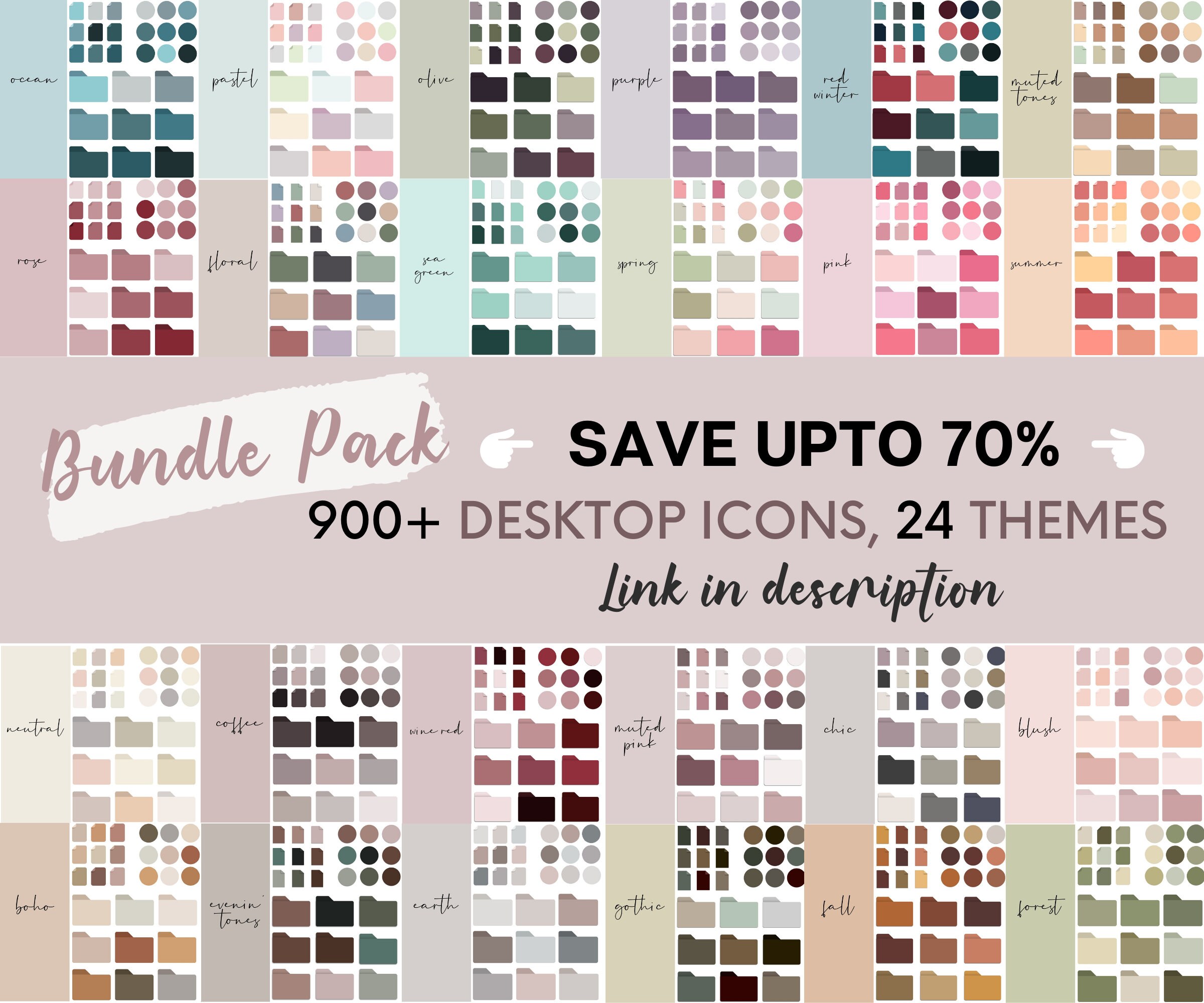 36 Vintage Desktop Icons for MAC and WINDOWS Vintage Circle - Etsy