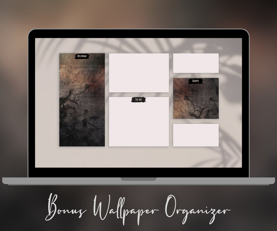 36 Gothic Desktop Folder Icons With Free Wallpaper Organizer - Etsy