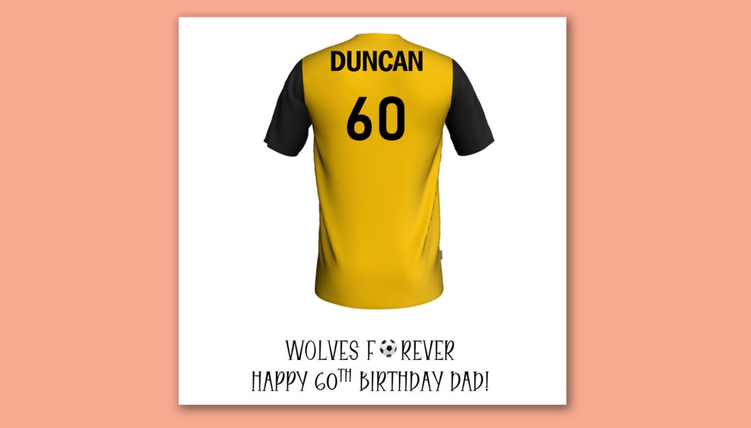 Personalized Wolves Football Birthday Card: Custom Name & Number - Etsy
