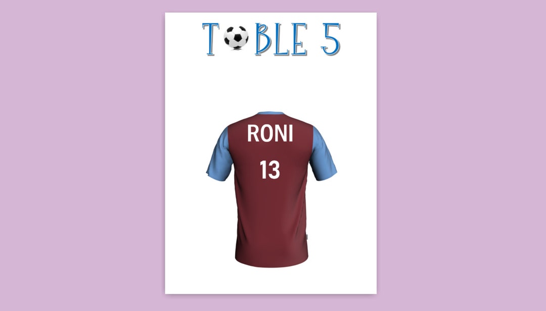 Personalised Football Wedding Table Names/football Team Custom Wedding ...