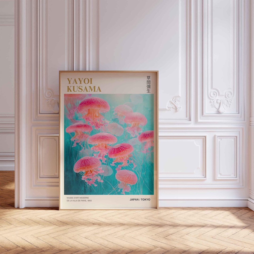 Yayoi Kusama Pink Jellyfish Poster Digital Download Japanese Wall Decor ...
