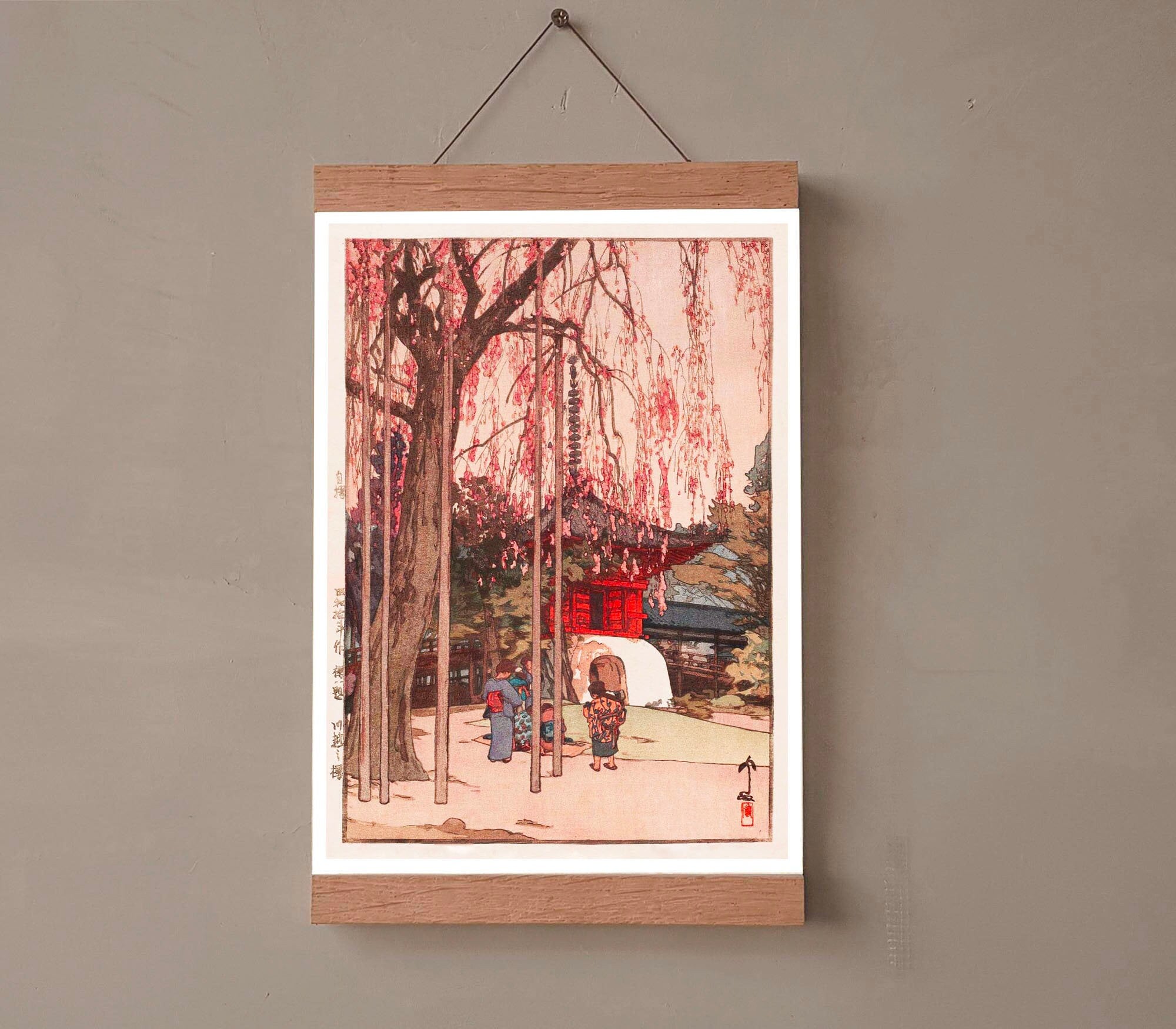 Vintage Print Japan Poster Yoshida Hiroshi Cherry Tree in Kawagoe Wall ...