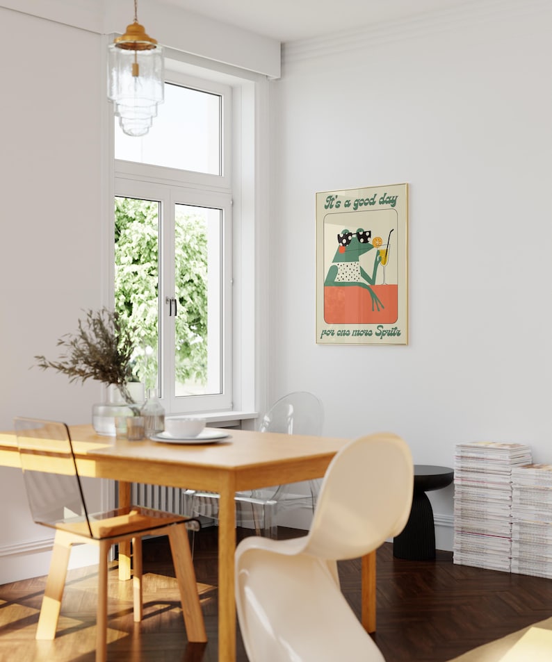 Frog Poster “it’s a Good Day for One More Spritz” Funny Wall Art Aperol ...