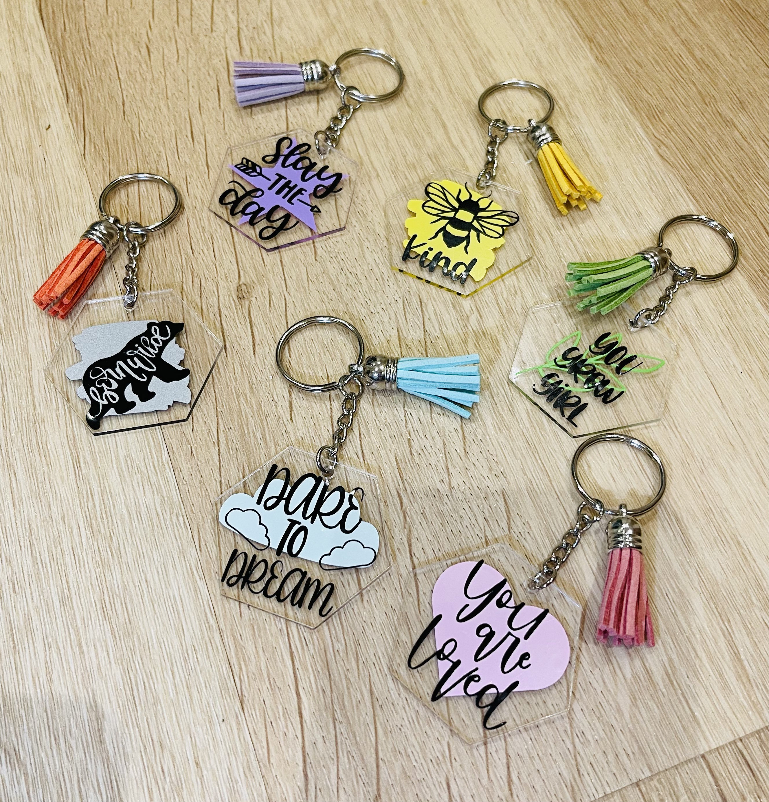 Handmade Phrase Keyrings - Etsy UK