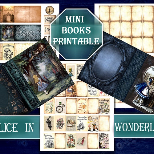 Alice in Wonderland Digital Pocket Journal Printablepaper | Etsy