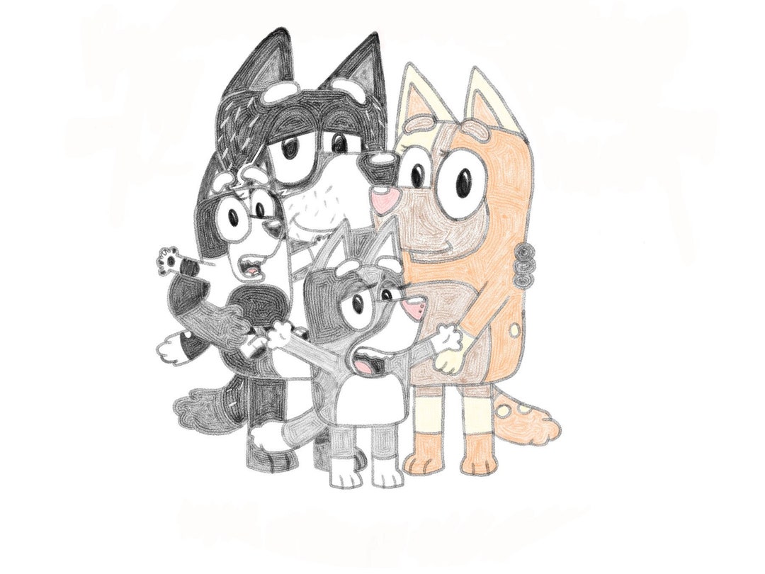 Custom Bluey Style Commission - Etsy